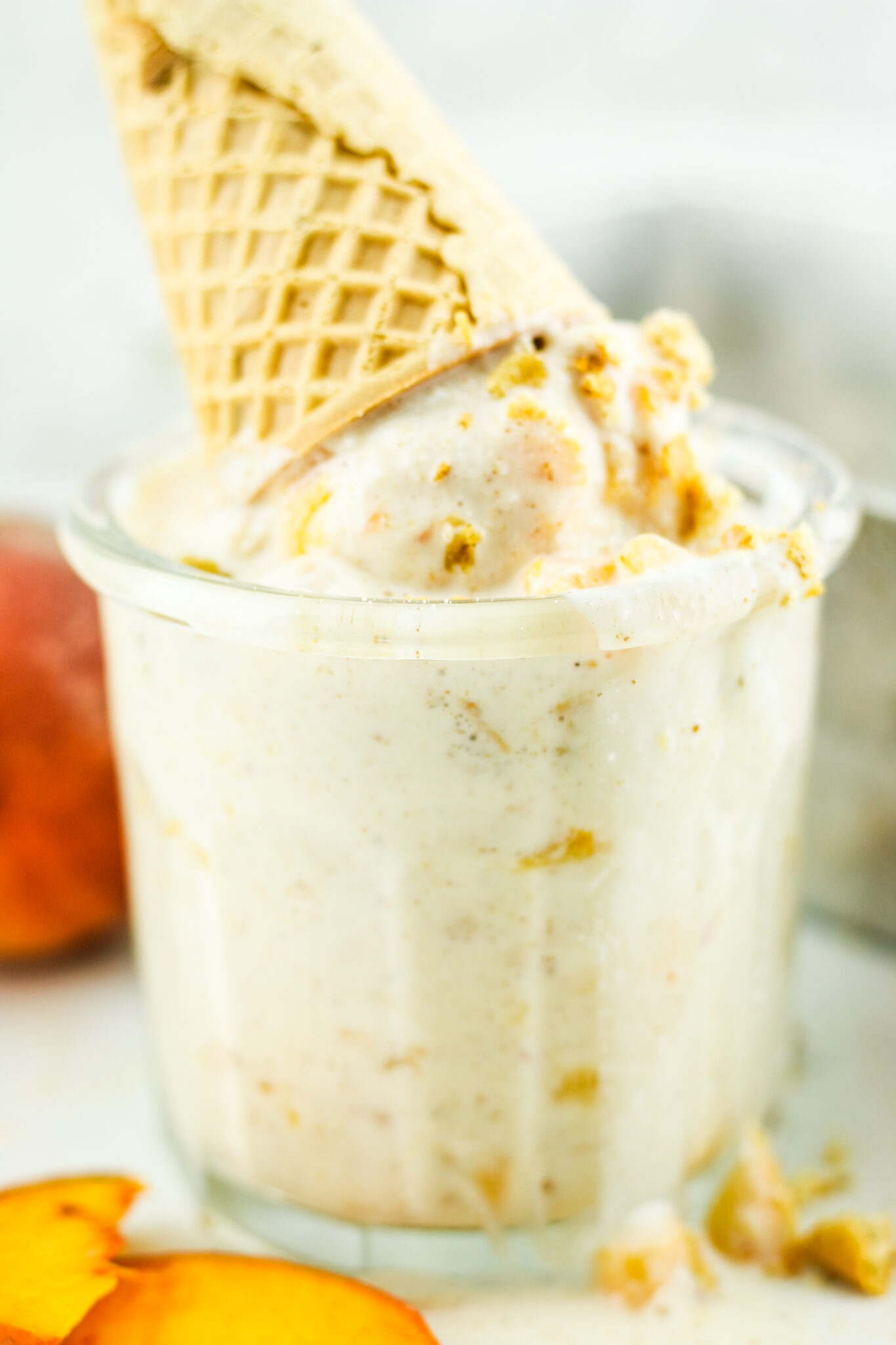 Peach Cottage Cheese Ice Cream